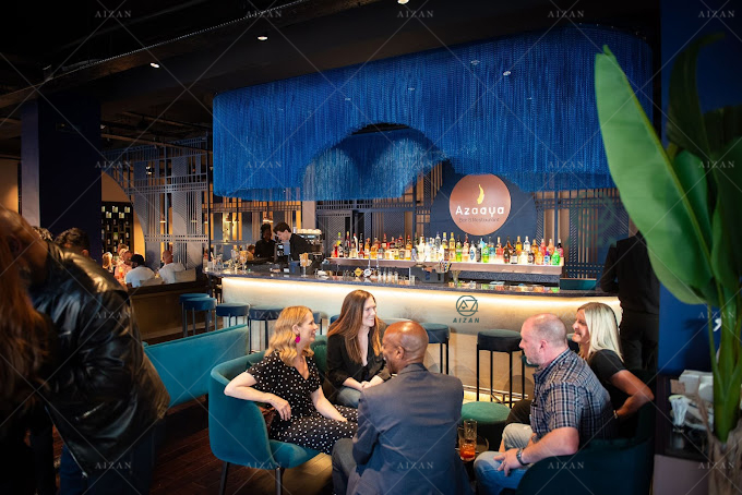 Corian top blue bar countertop hotel lounge restaurant bar counter ...